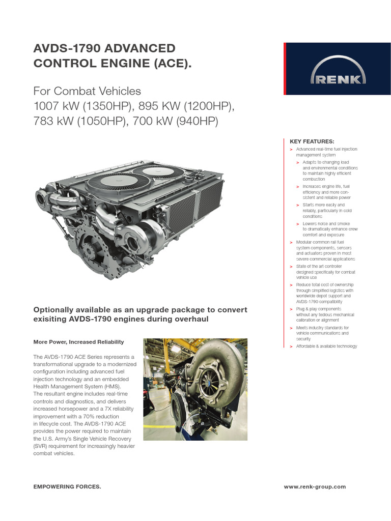 RENK AVDS-1790 Advanced En | PDF | Engines | Propulsion