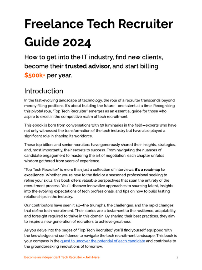 Freelance Teck Recruiting guide | PDF