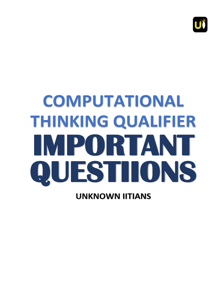 Computational Thinking Qualifier MIQ - Unknown IITians | PDF | Data Type | Numbers
