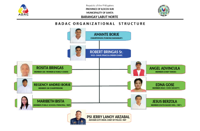 Badac Template Council Organizational Structure | PDF