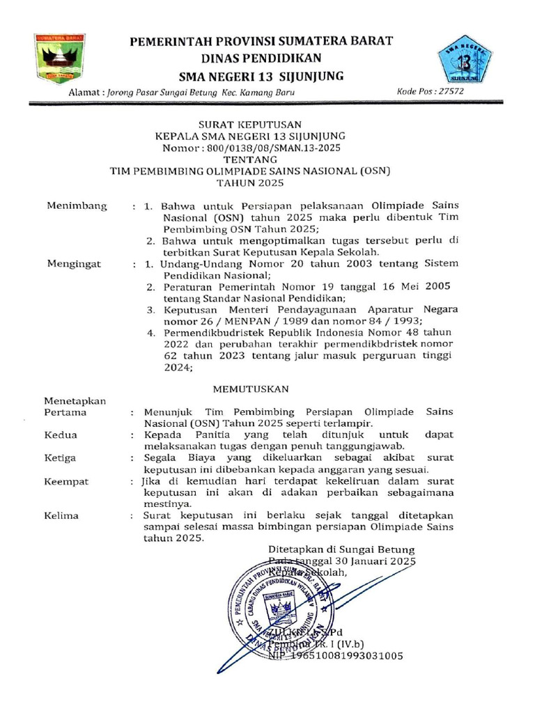 SK Tim Osn 2025 | PDF