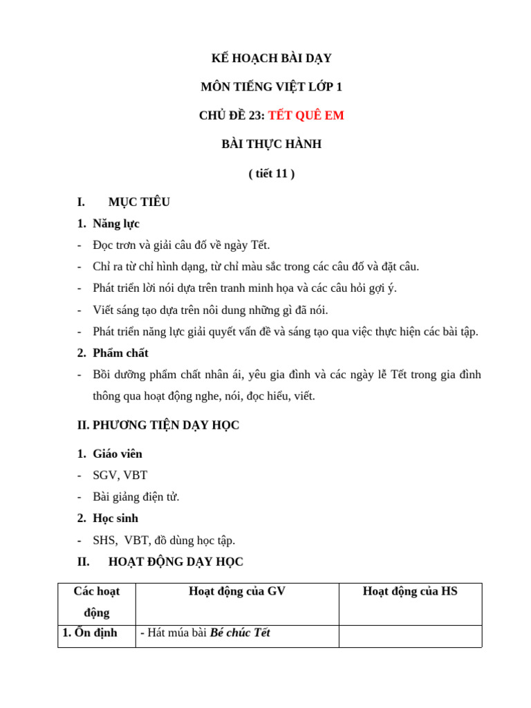 BAI THUC HANH CHU DE 23 t11 | PDF