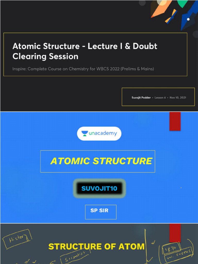 Atomic Structure Lecture I Doubt Clearing Session With Anno Pdf
