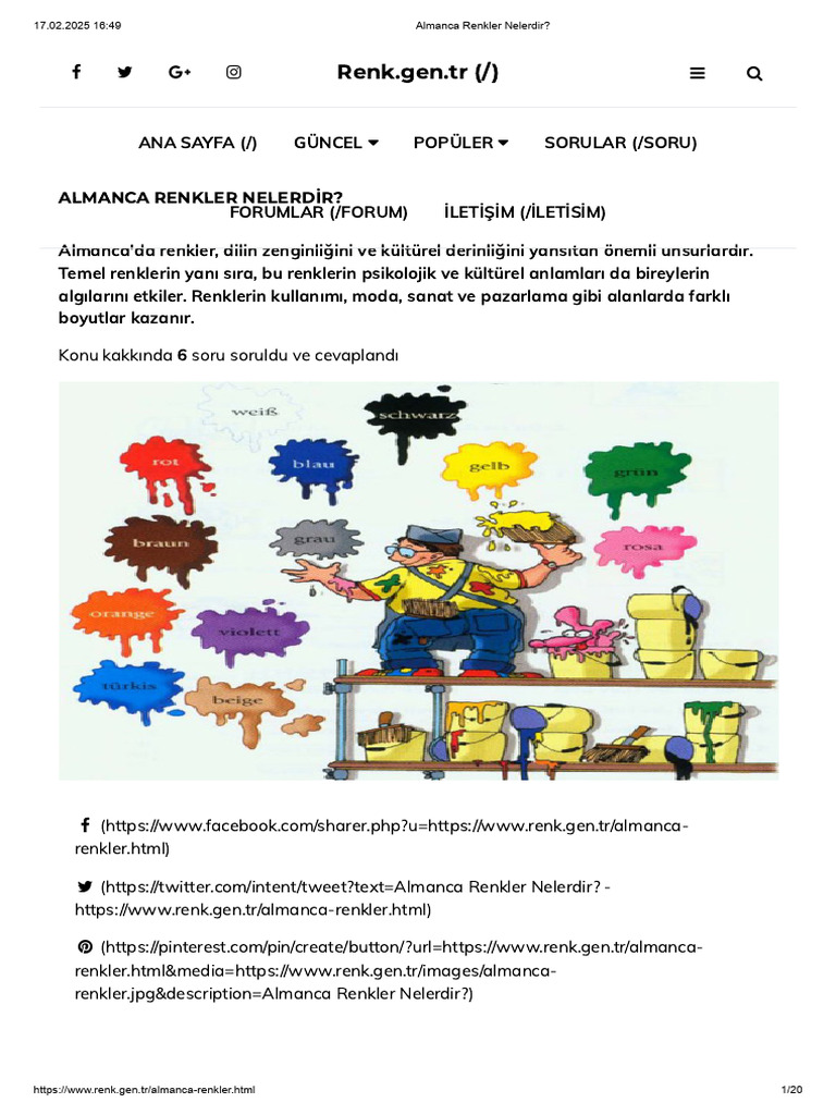 Almanca Renkler Nelerdir_ | PDF