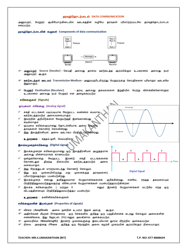 UMA-Unit-06-Network SIgnal, Media & Modulation | PDF | Modulation | Electronic Engineering