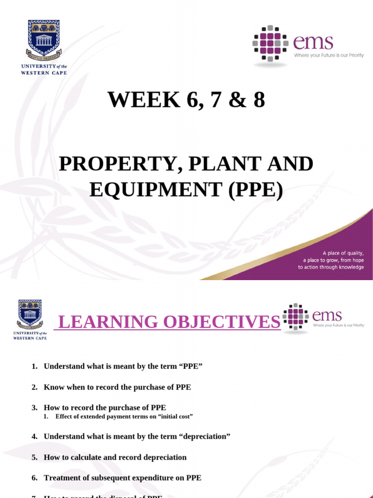 PPE Slides 1 | PDF | Depreciation | Book Value
