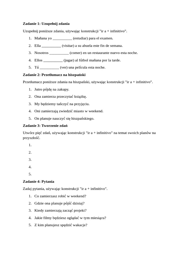 Ir A + Infinitivo | PDF