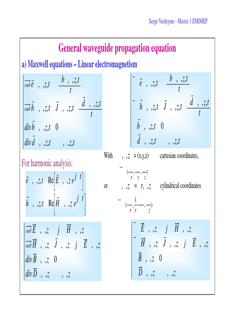 Guided Wave General Equations [Mode de Compatibilité] | PDF | Waves ...