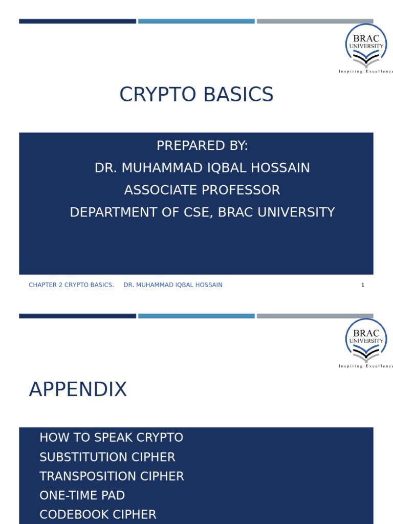 Lec 1 Crypto Ch2 Crypto Basics | PDF | Cryptography | Cipher