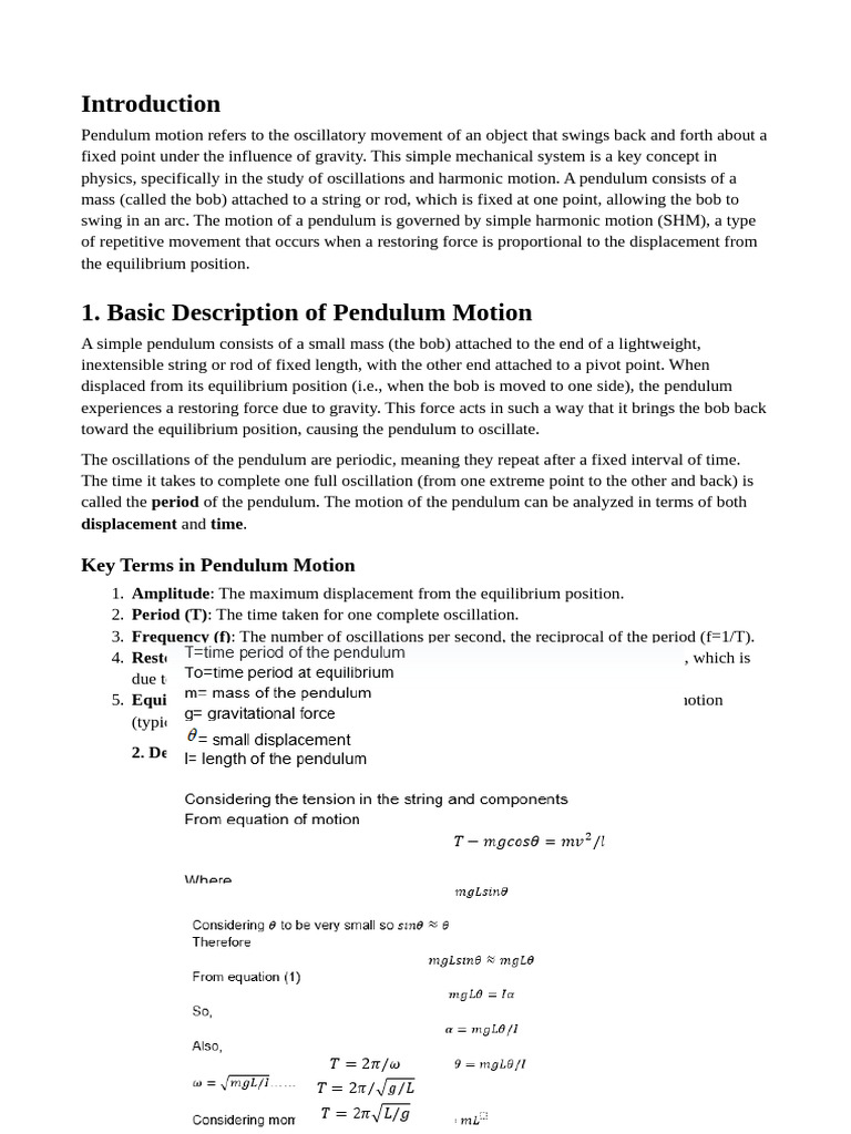 Phy Project | PDF | Pendulum | Oscillation