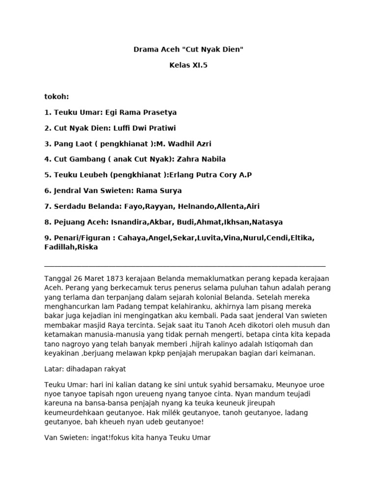 Drama Tjut Njak Dien XI.5 | PDF