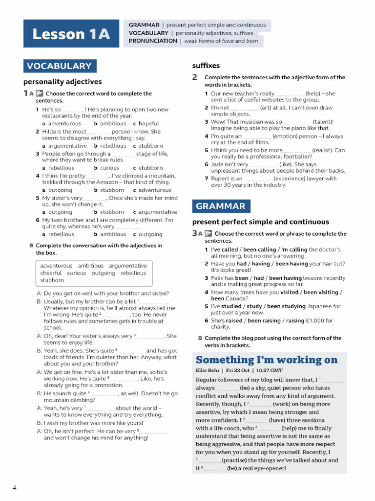 Speakout b2 Workbook 4-9 | PDF | Memory | Extraversion And Introversion