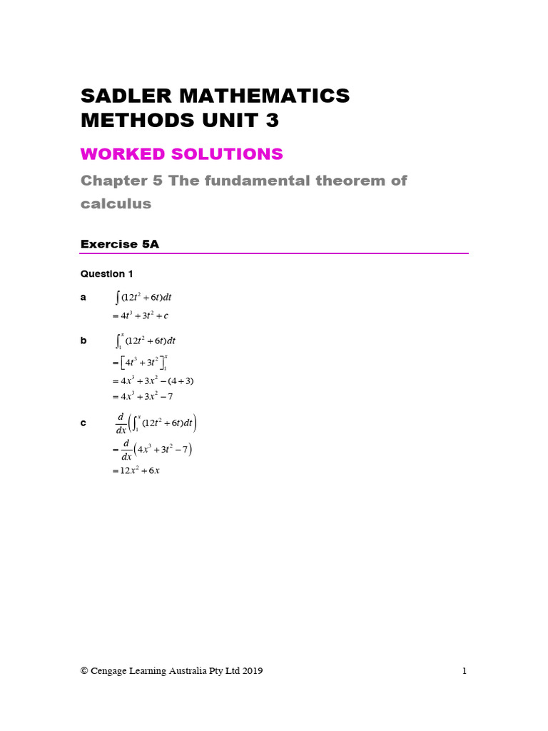 Calculus Methods Unit 3 Solutions | PDF | Mathematics | Calculus