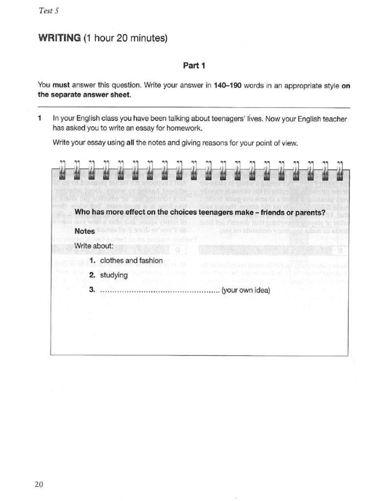 B2 Writing N01 Test 5 | PDF