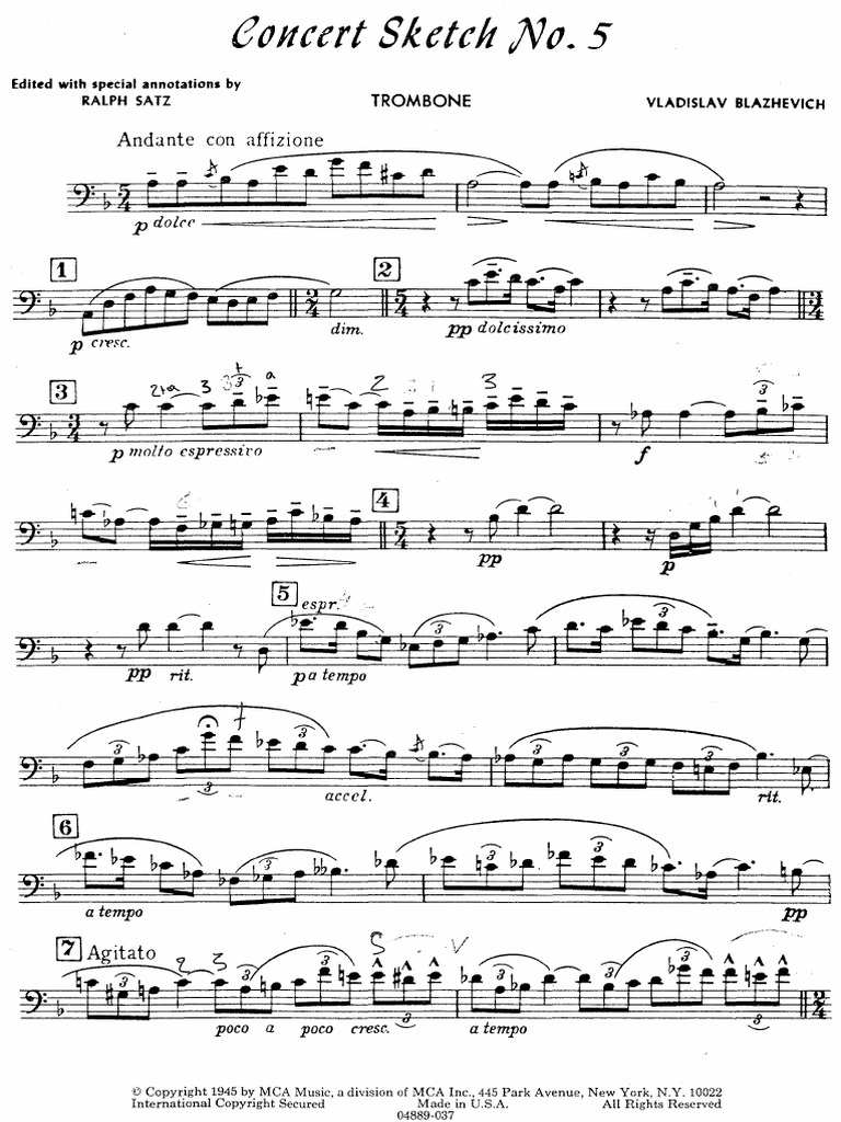 Blazevich-Concert Sketch no. 5. Trb | PDF