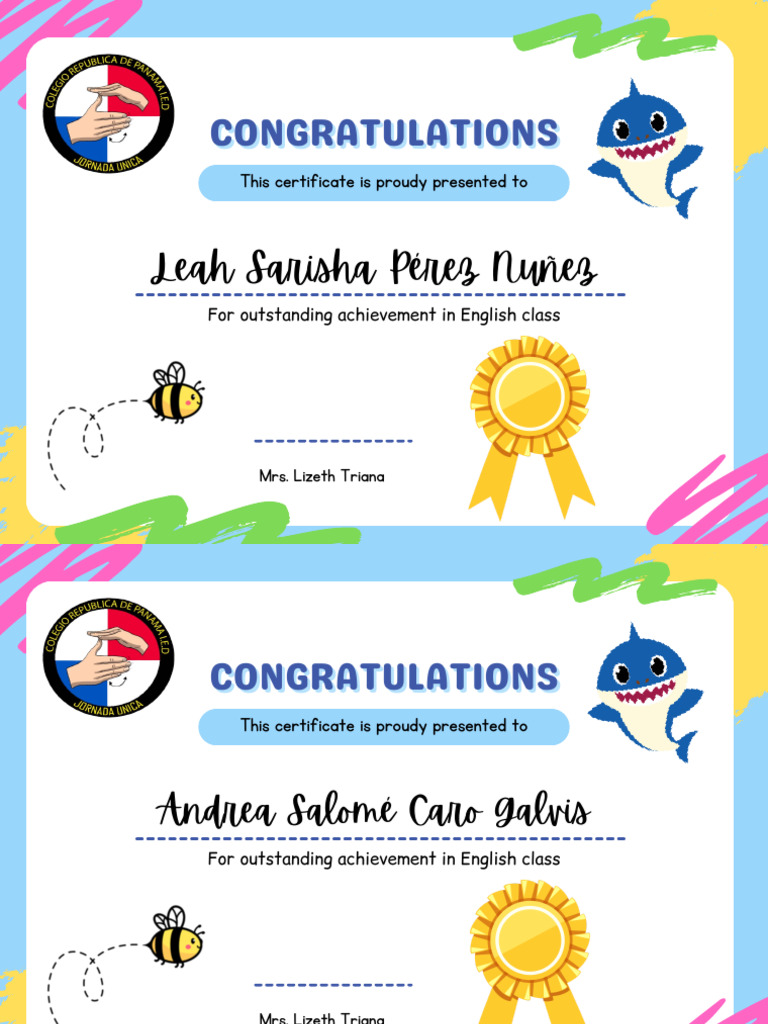 English Class Achievement Certificate | PDF