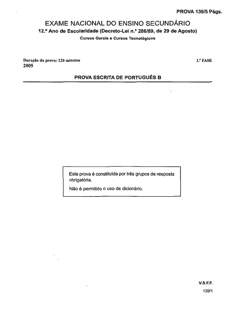 Portuguesb139 Pef1 05 | PDF