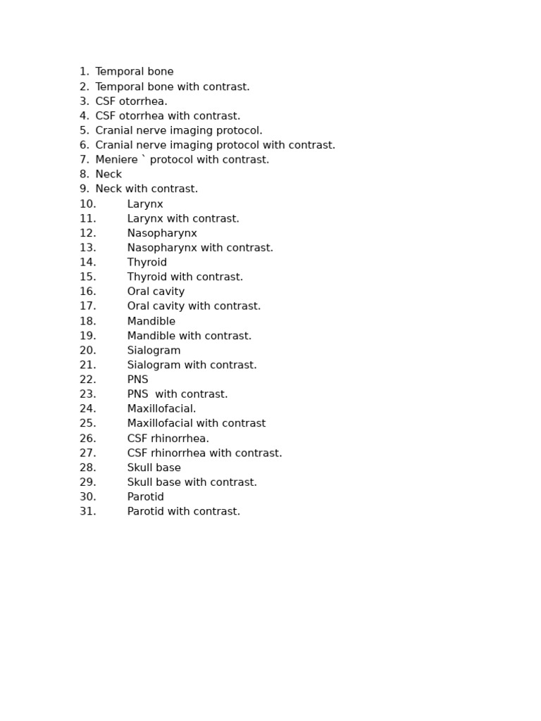 MRI Protocols for Head and Neck Imaging | PDF