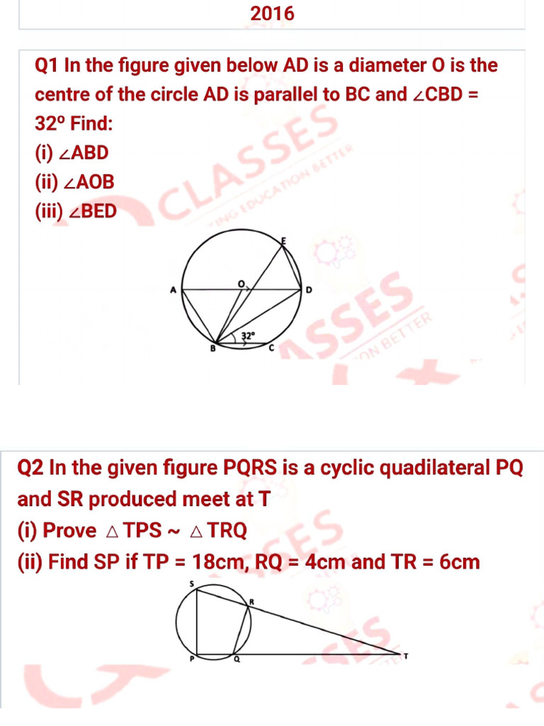 Circles- Grade 10 | PDF