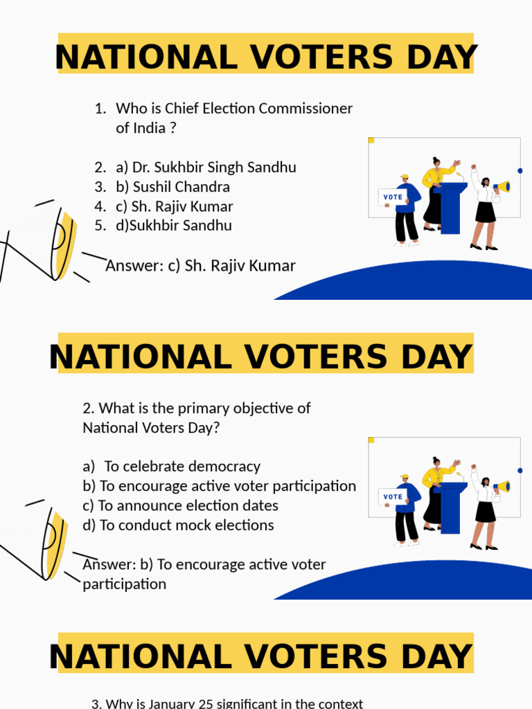National Voters Day Quiz and Facts | PDF | Elections | Voting