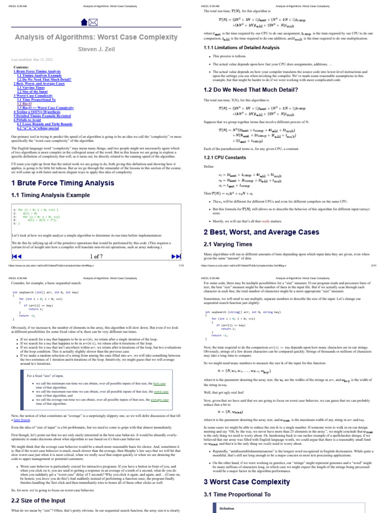 Analysis of Algorithms_ Worst Case Complexity | PDF | Theoretical ...