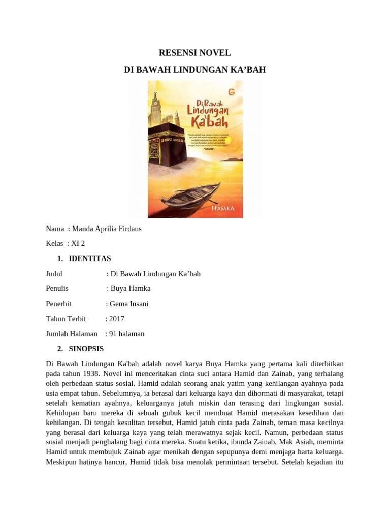 Resensi Novel Dibawah Lindungan Ka'bah | PDF
