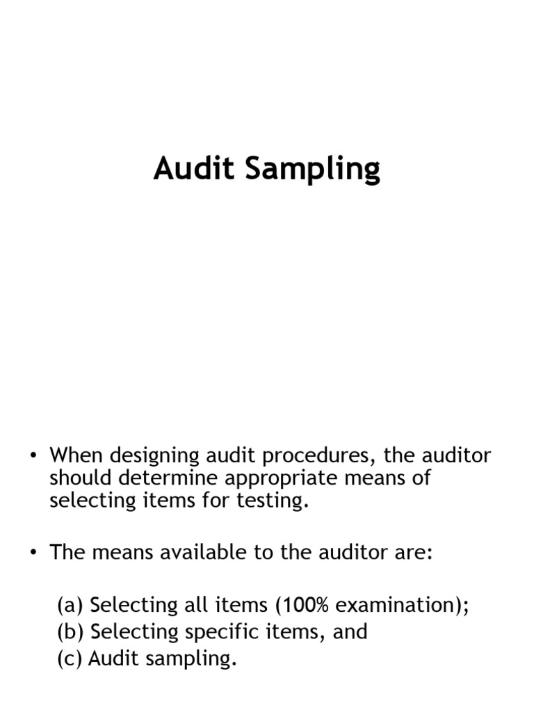 CHAPTER 11 - Audit Sampling | PDF | Audit | Sampling (Statistics)