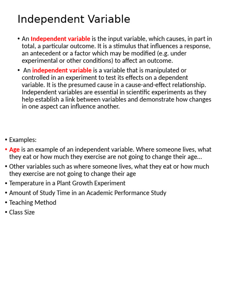 Independent Vs Dependent Variables | PDF | Dependent And Independent ...