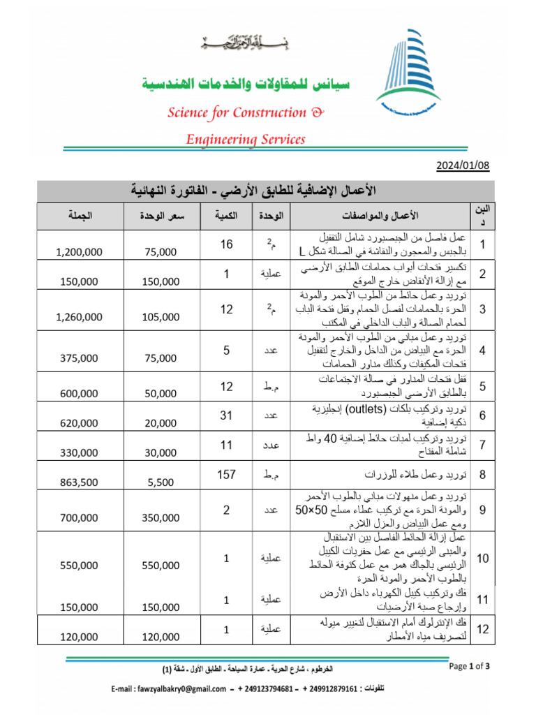 Final GF Additional Works Invoice2 | PDF
