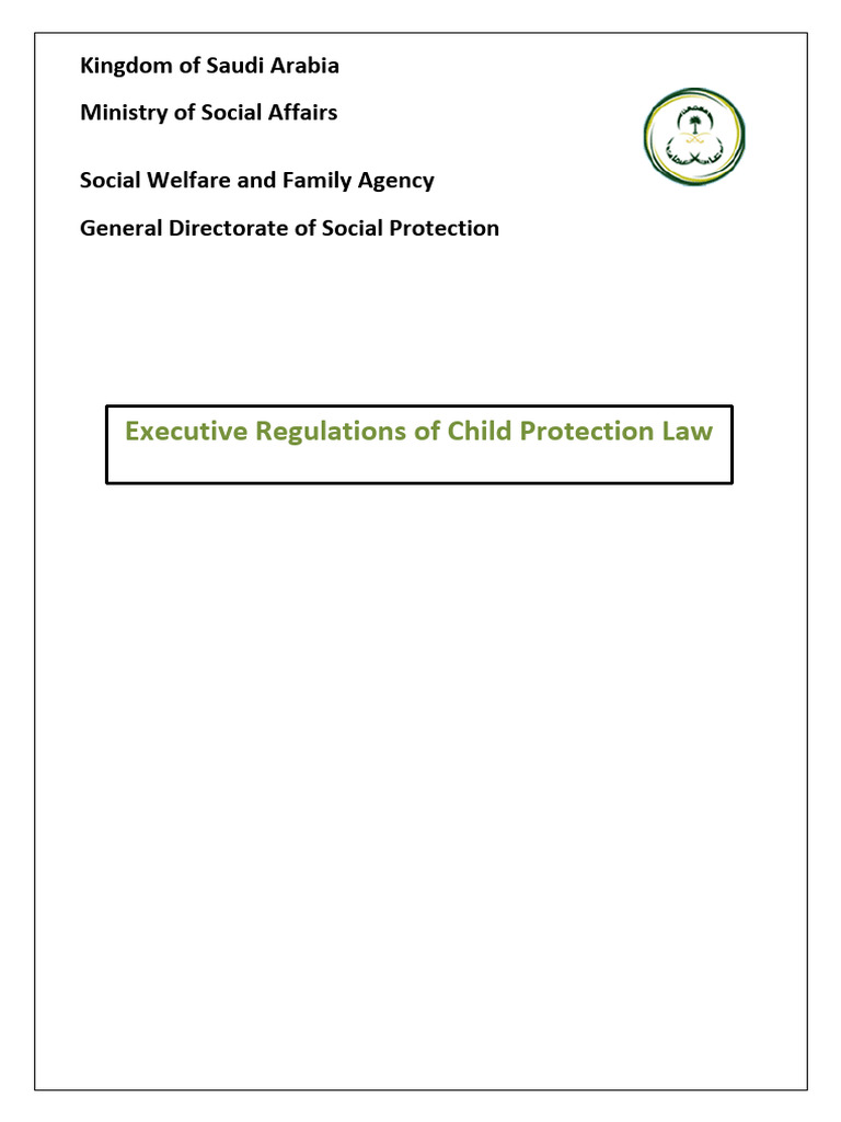 Child Protection Law Regulations KSA | PDF | Child Abuse | Child Protection
