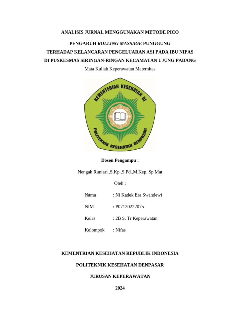 ANALISIS JURNAL MENGGUNAKAN METODE PICO | PDF