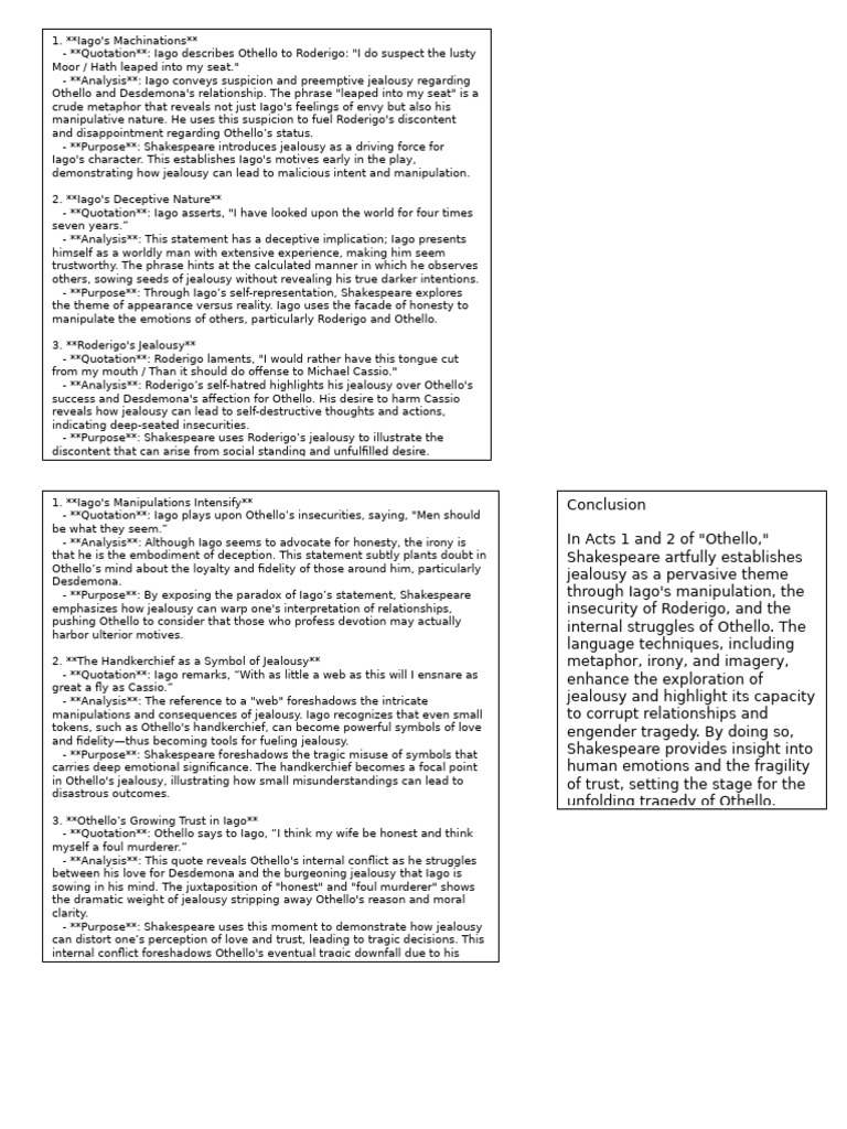 Jealousy in Othello: Iago's Manipulation | PDF | Iago | Othello