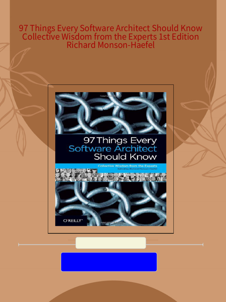 Immediate download 97 Things Every Software Architect Should Know ...
