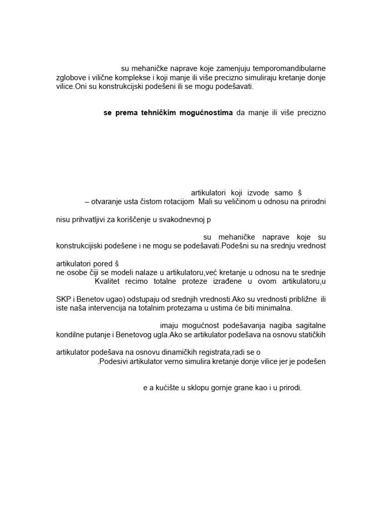 Podela Artikulatora | PDF