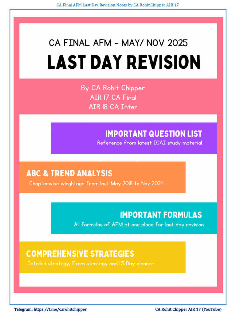 CA Final AFM Revision Notes Guide | PDF | Bonds (Finance) | Repurchase ...