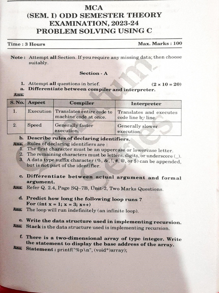 c pyq | PDF | Control Flow | Programming Paradigms
