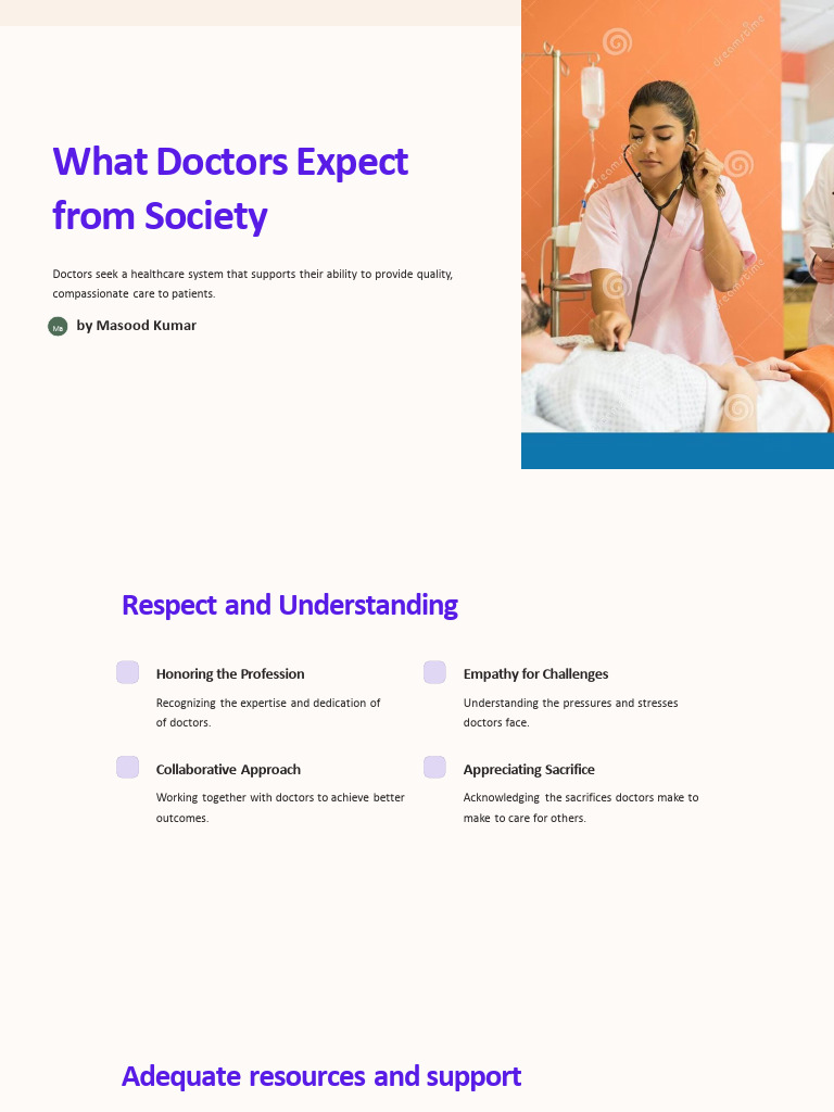 Doctors' Expectations from Society | PDF | Health Care | Health System
