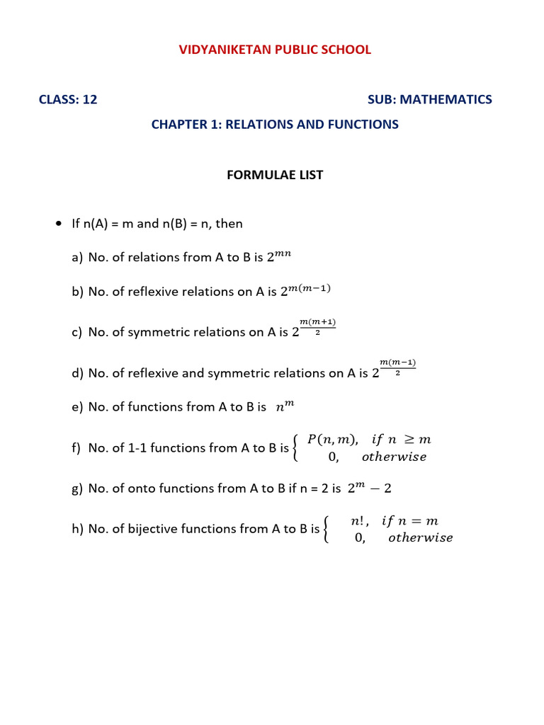 Relations & Functions | PDF
