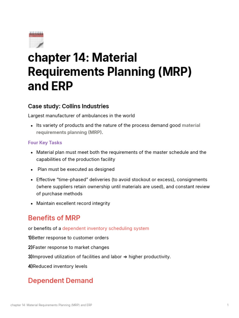 MRP and ERP: Key Concepts Explained | PDF | Supply Chain Management ...