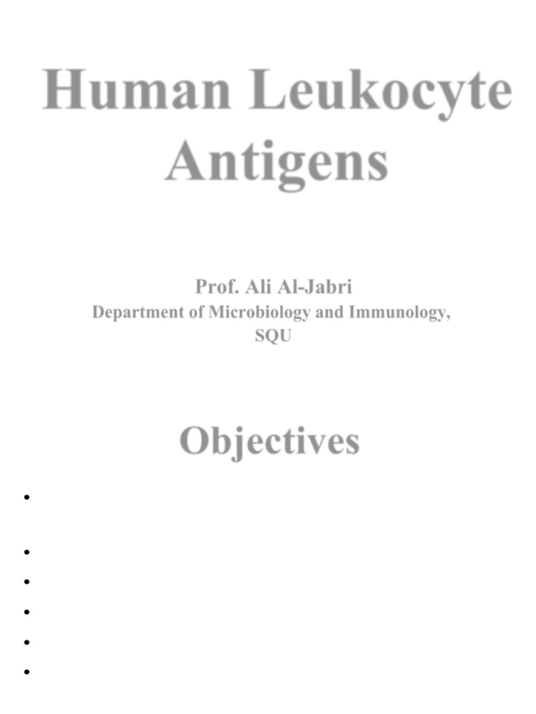 Understanding Human Leukocyte Antigens | PDF | Major Histocompatibility ...