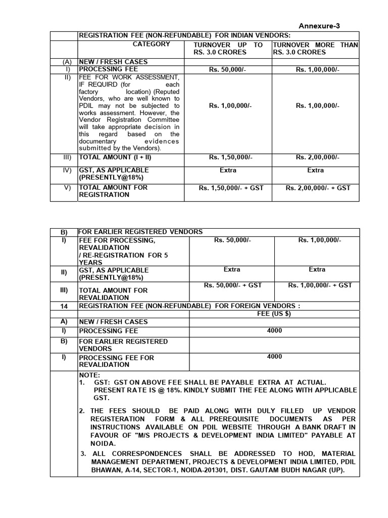 Annexure 3 Fee Structure | PDF | Government | Taxes