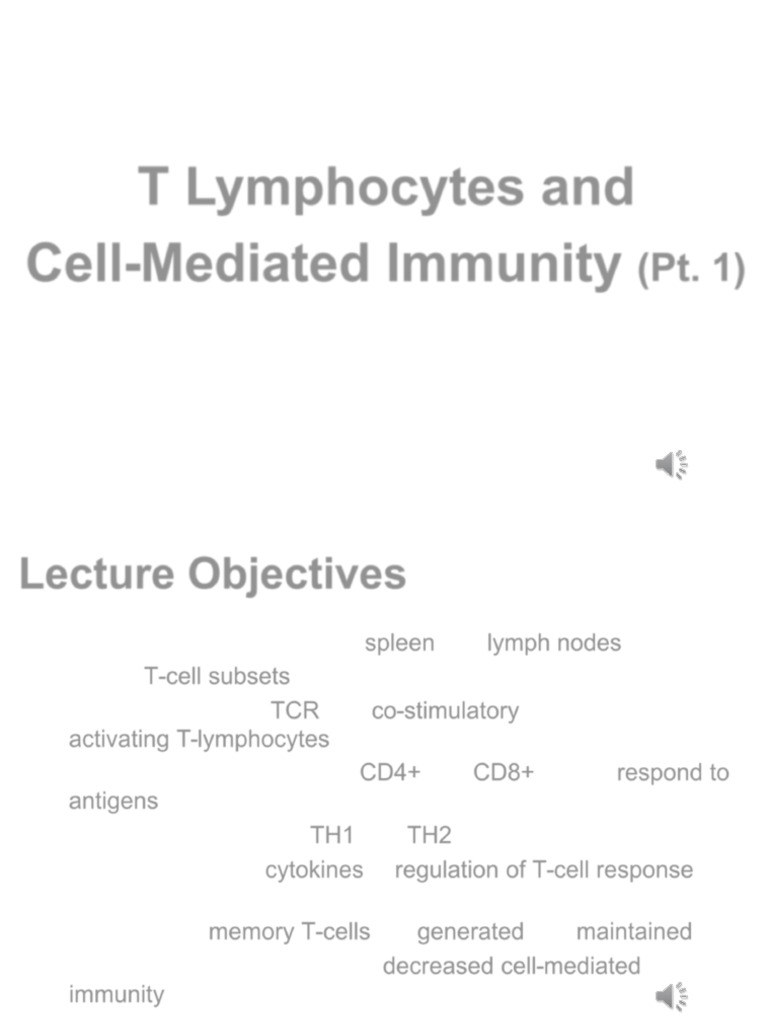T Lymphocytes and Cell-Mediated Immunity | PDF | Lymphatic System ...