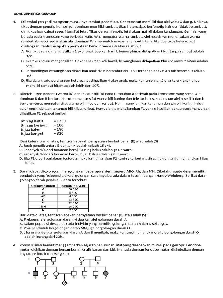 Soal Genetika Osk | PDF