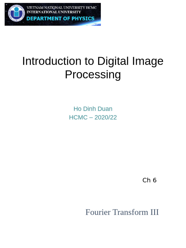 CH 6 Fourier Transform III | PDF | Applied Mathematics | Computer Engineering