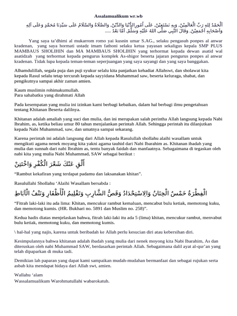 Pentingnya Khitanan dalam Islam | PDF