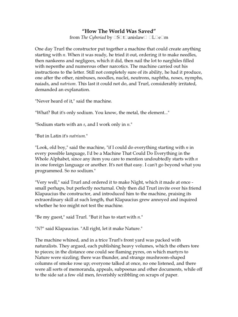 How The World Was Saved | PDF | Nothing | Physical Sciences