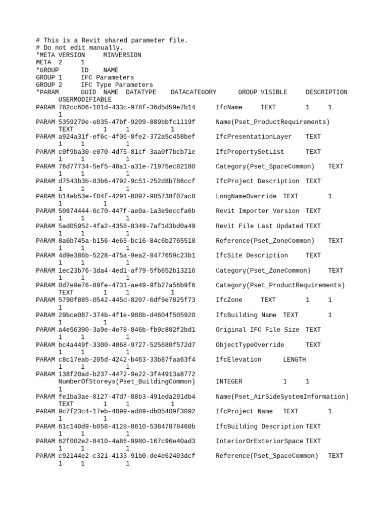 Practice Ifc - Ifc.sharedparameters | PDF | Computer Data | Computer Programming