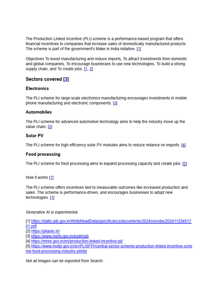 Production Linked Incentive Scheme | PDF
