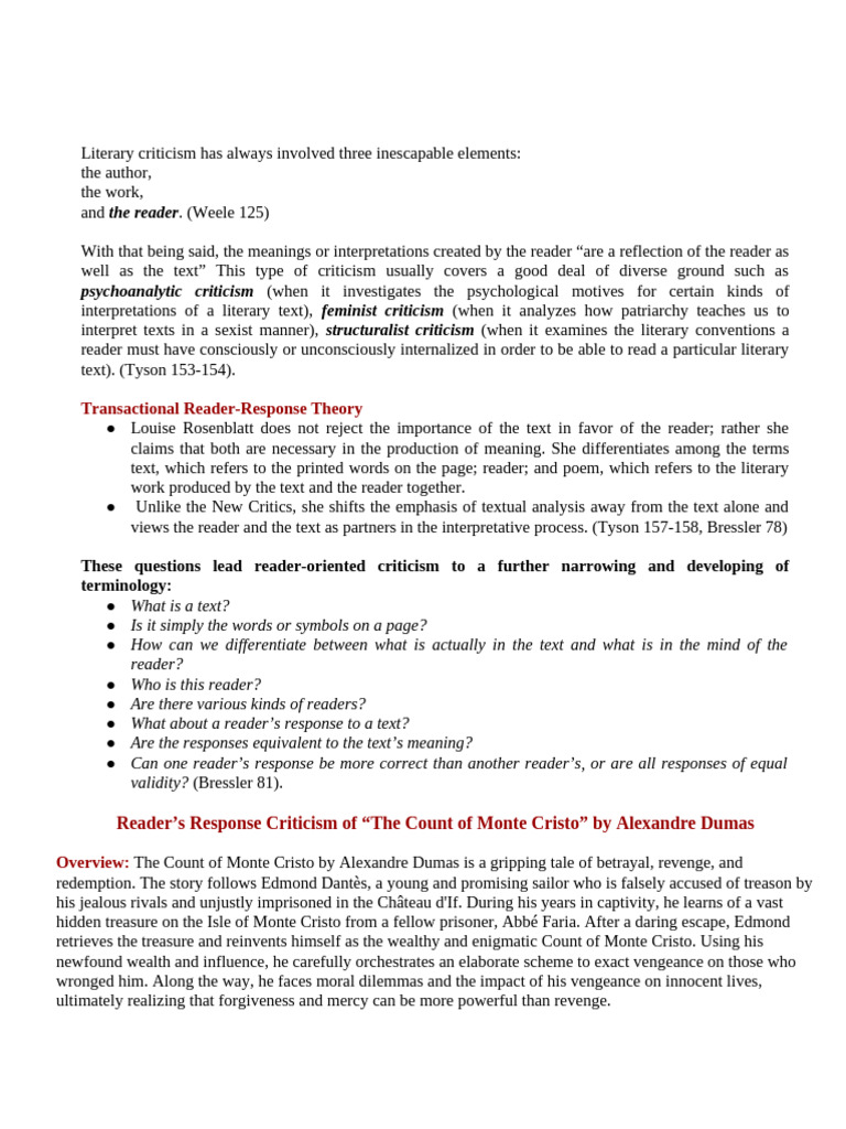 Reader's Response Criticism | PDF | The Great Gatsby | Empathy