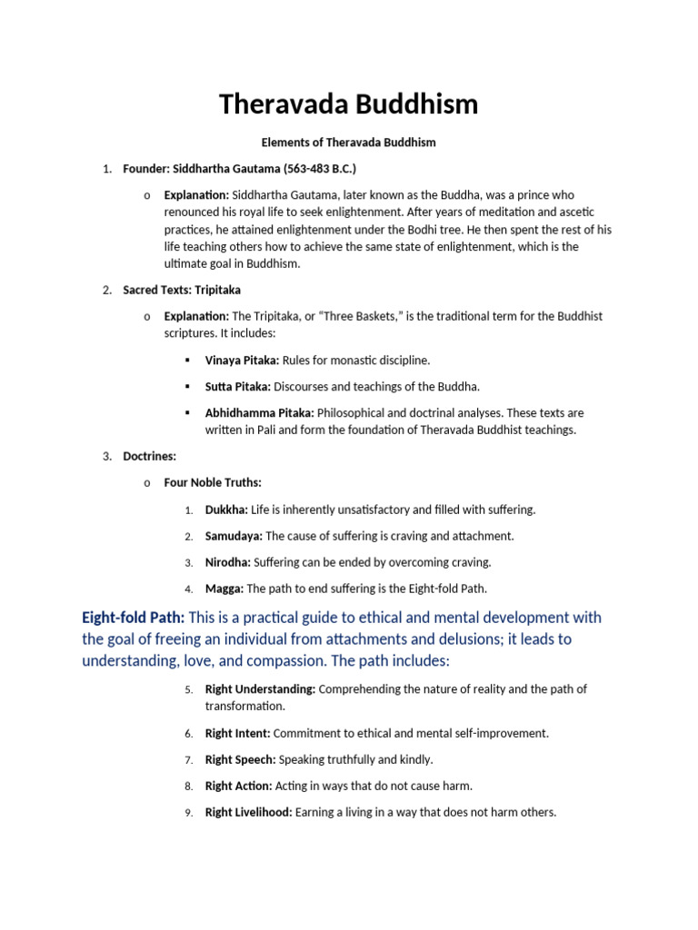Theravada Bhuddism Finals World Religion | PDF | Noble Eightfold Path ...